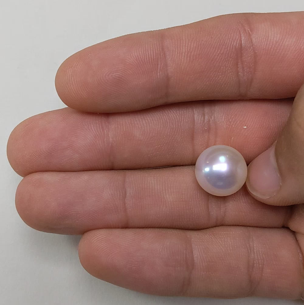 Single Semi-Round 13 mm pearl, Flawless After Setting Complexion, Gem ...