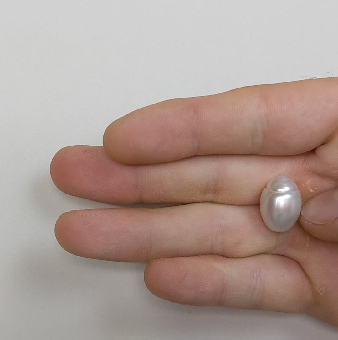 Single Topped Drop 12 mm pearl, Flawless Complexion, AAA/AA Lustre, Wh ...