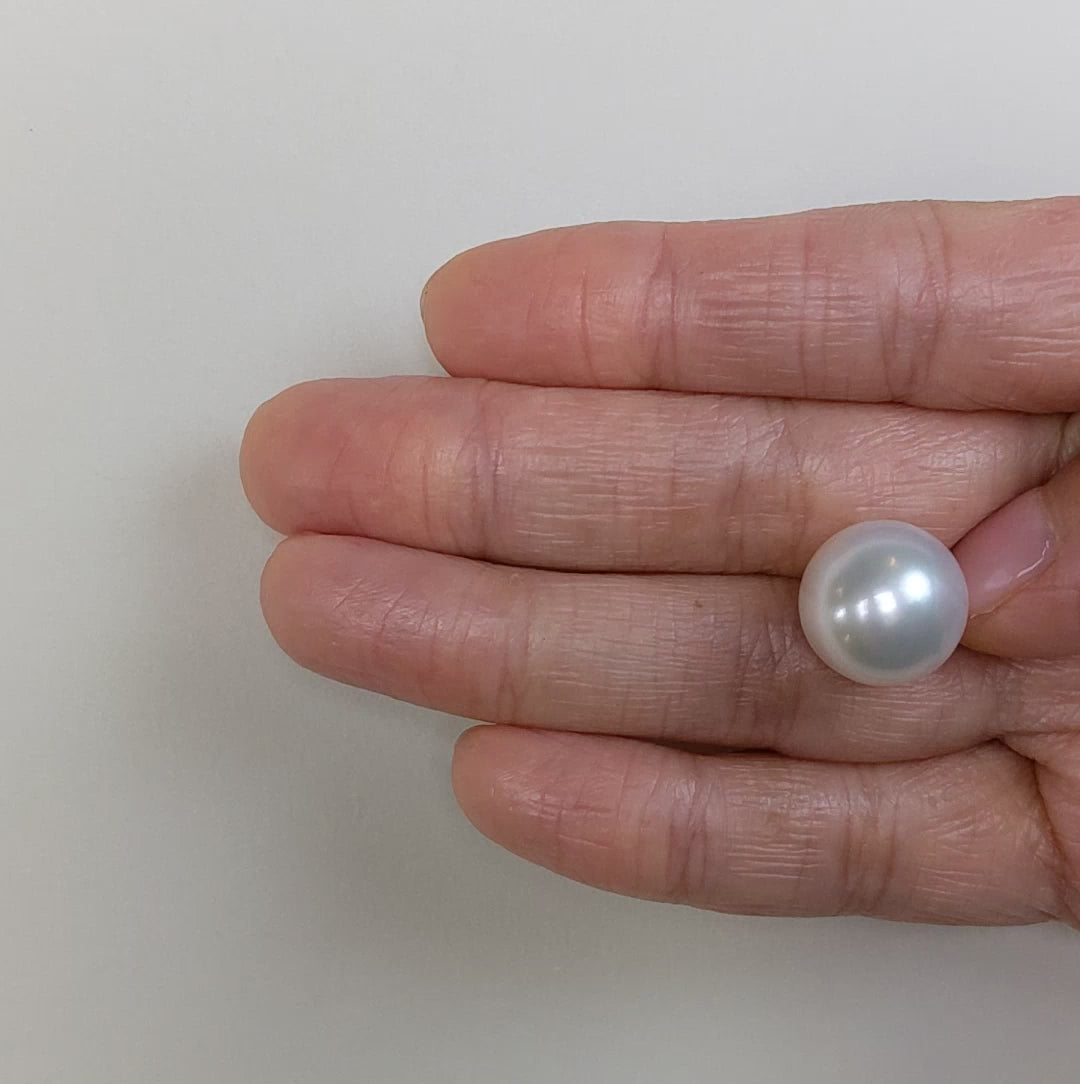 Single Semi-Round 13 mm pearl, Flawless Complexion, AA Lustre, White ...