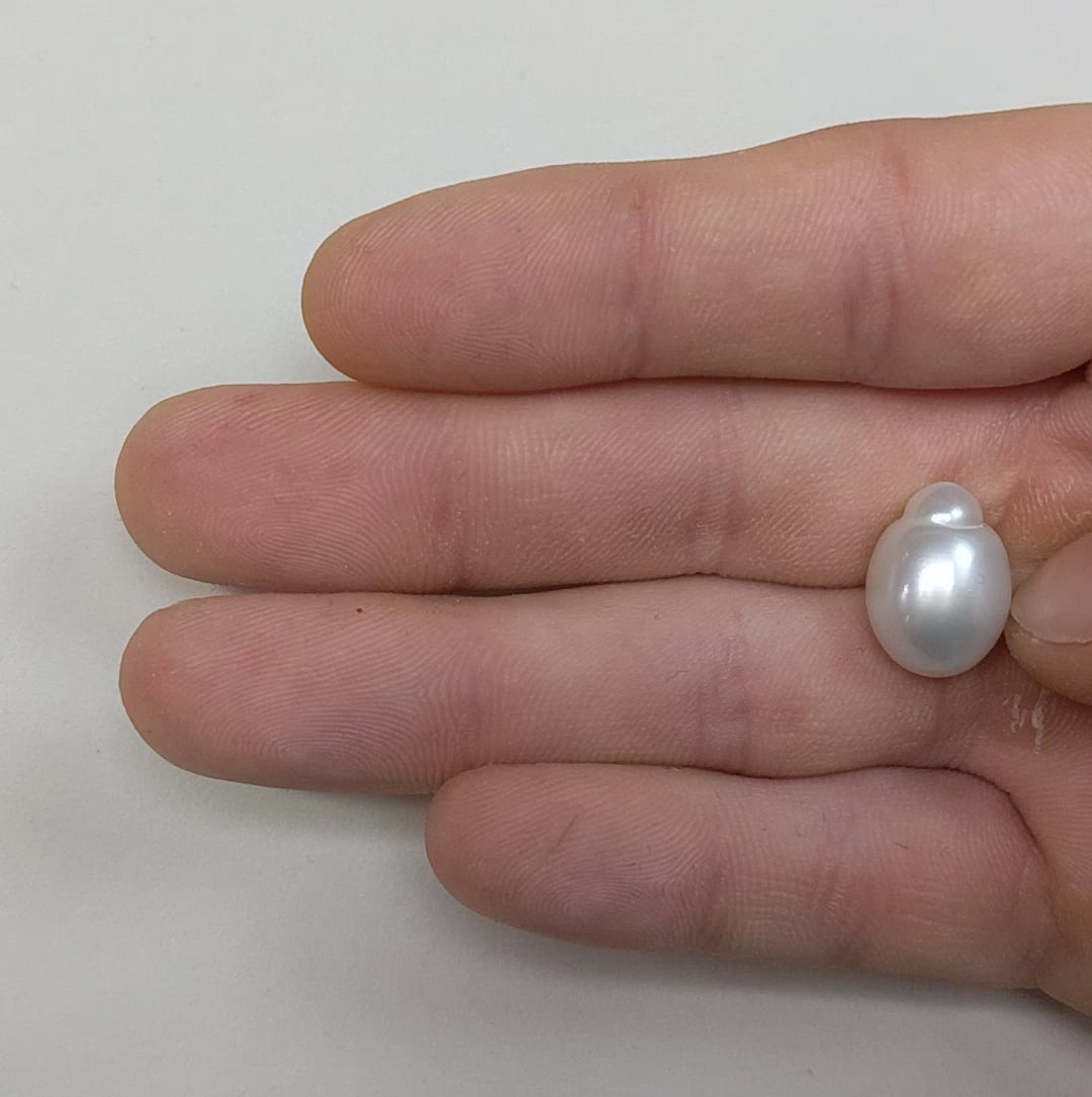 Single Topped Drop 11 mm pearl, Flawless Complexion, AA Lustre, White ...