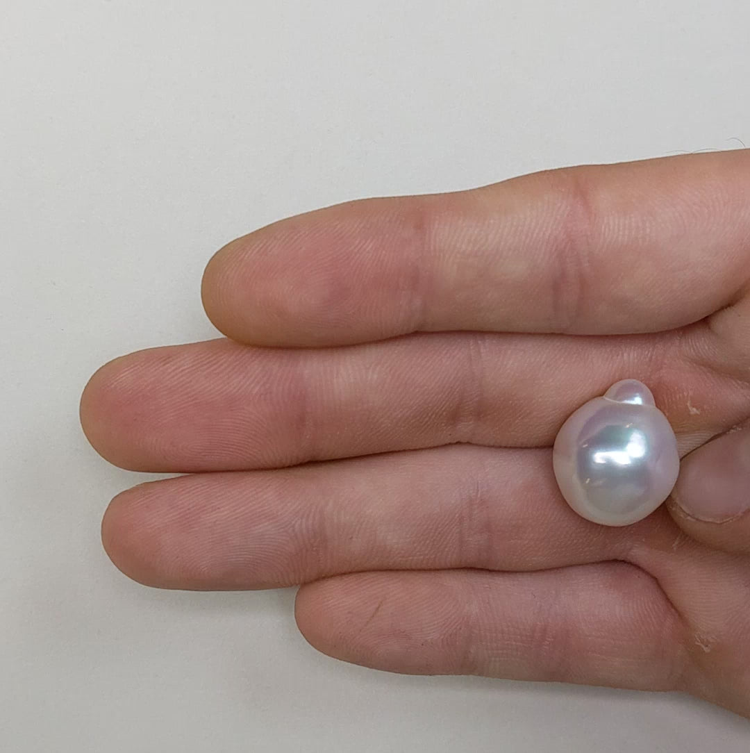 Single Topped Drop 16 mm pearl, Flawless After Setting Complexion, Gem ...